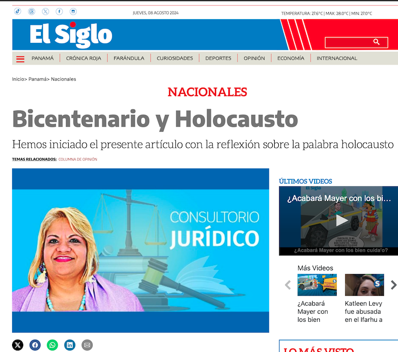 Bicentenario y Holocausto – Doctora Julia Sáenz