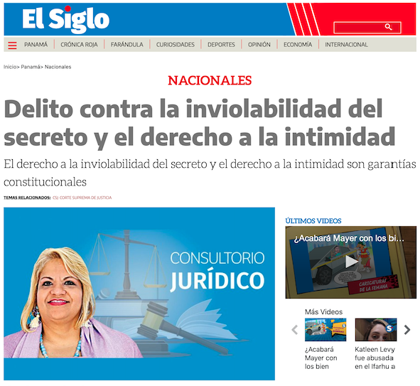 Delito contra la inviolabilidad del secreto y el derecho a la intimidad ...